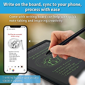 Ophayapen Digital Smart Pen Notebook and Writing Board Set, Real-time Sync for Digitizing, Convert to Text,Storing, and Sharing Paper Notes, Compatible with Smartphone (Android and iOS)