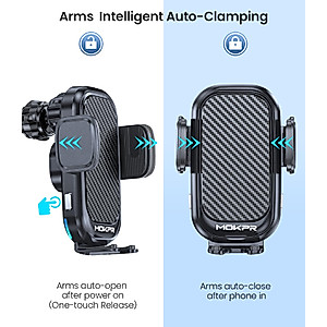 MOKPR Wireless Car Charger, 𝟮𝟬𝟮𝟯 𝗡𝗲𝘄 Dual Coils Phone Mount for Car Wireless Charger, Dash Windshield Air Vent Automatic Phone Holder Fast Charging for Samsung Z Flip 5/4/3 Galaxy S23 iPhone 15