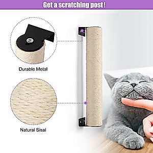BEBOBLY Wall Mounted Cat Scratching Post for Indoor Cats | Kitten Wall Shelves Climbing Furniture| Sisal Rope Cat Claw Scratcher Tree | Solid Wooden Walkway for Cage Mounted Climbing Relaxing