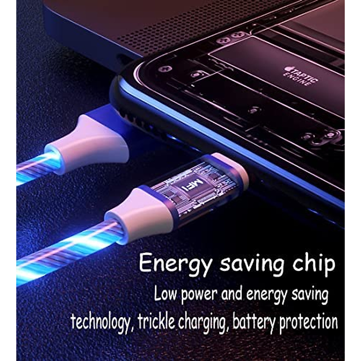 WYSHAK 3 in 1 Light up Charging Cable, 2pcs Multi Charging Cable Fast Charge, USB Charger Cord, 3.6FT Nylon Braided Charger, Compatible with Most Cell Phones