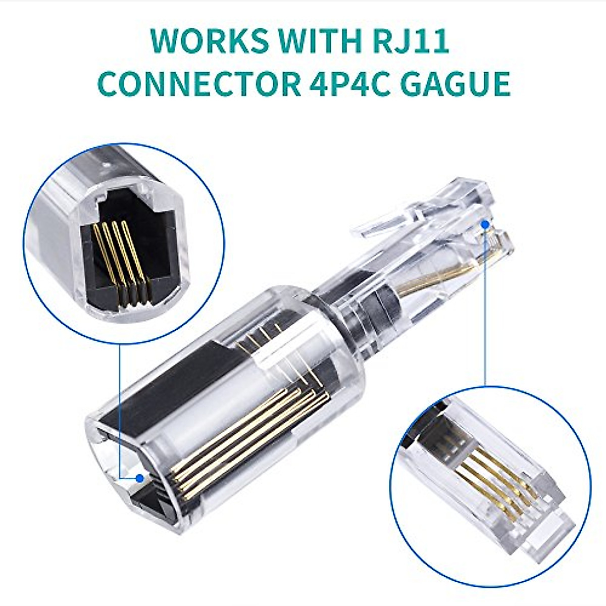 YOLISTIC (Value Pack of 2) 360° Phone Cord Detangler Landline Telephone Extended Rotating Black