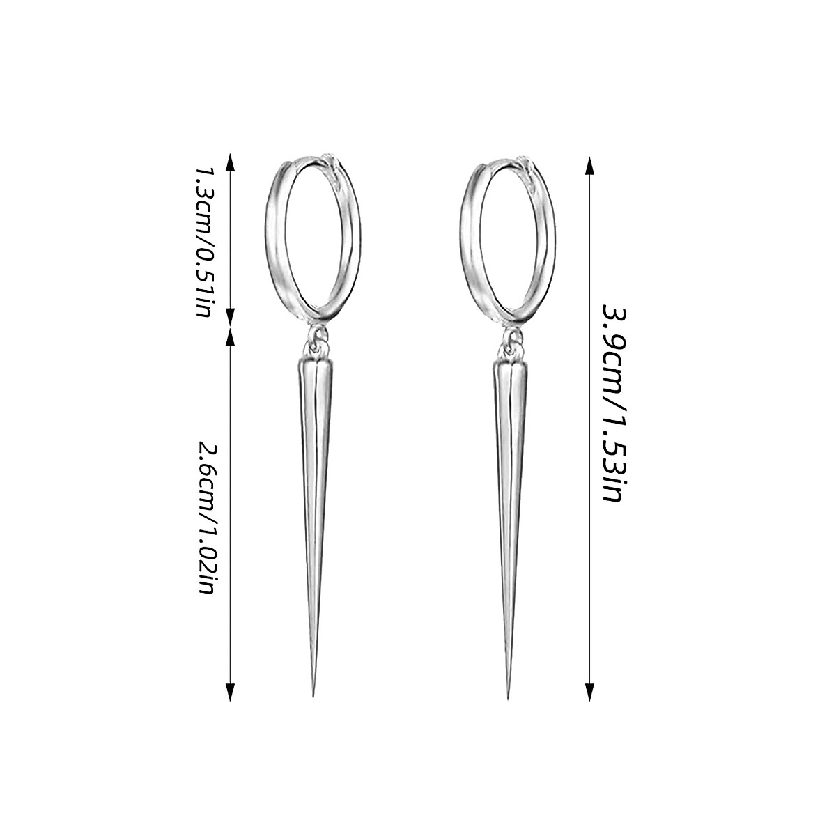 WUWEIJIAJIA Spike Dangle Drop Hoop Earrings for Women Men Sterling