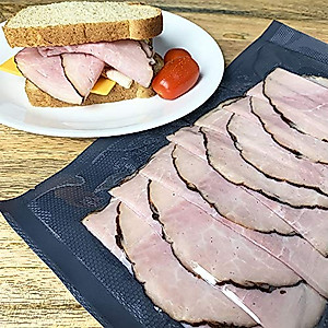 50 Quart 8" X 12" FoodVacBags Black Back Clear Front Vacuum Seal Bag Pouch, Pre-cut, Foodsaver Compatible, Perfect for Display