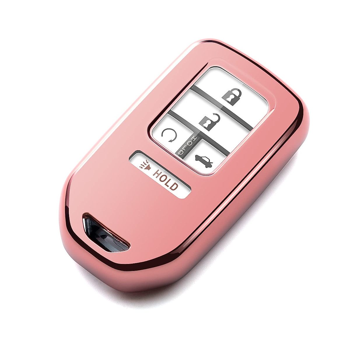 ZSPDACC Compatible with Honda Key Fob Cover Pink TPU Car Key case Holder Key Chain Protector Compatible with Civic Accord Pilot Odyssey CR-V Clarity HR-V Insight Passport Ridgeline Accessories