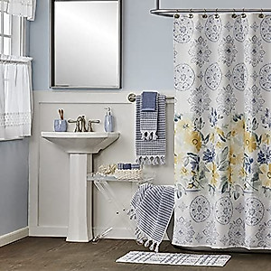 SKL Home Longborough 100% Turkish Cotton Washcloth Set, 12x12, Denim Blue 4 Pack