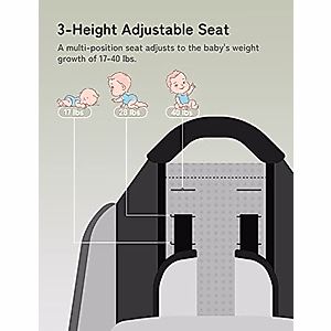 besrey Baby Backpack Carrier, Toddler Hiking Backpack with Safety 3-Height Seat, Adjustable Straps&Waist Belt, Foldable Frame Lightweight Large Capacity Child Carrier for Hiking Black