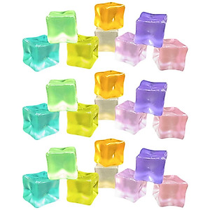 Didiseaon 30pcs Accessories cobblestone artificial filler colored fake ice cubes gravel glowing ice cube jewelry glow in the dark rocks filling colorful decor decorate pretend spread props
