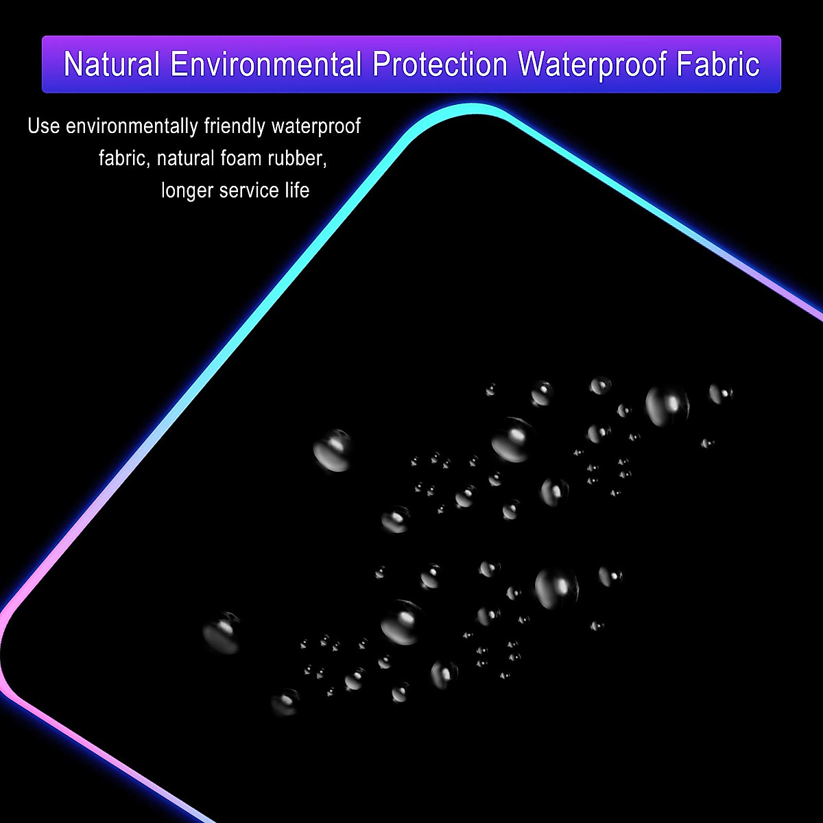 Personalized RGB LED Extended Gaming Mouse Pad Make Your Own Customized Large Gaming Mousepad Custom Keyboard Mouse Mat for Office Dorm Personalised Gifts Presents for Gaming Lovers, 35.4x15.7 in