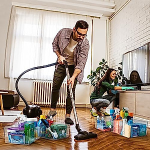 ClearSpace Plastic Storage Bins with Divider – Perfect Kitchen Organization or Pantry Storage – Fridge Organizer, Pantry Organization and Storage Bins, Cabinet Organizers