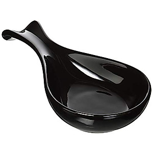 Home Basics Spoon Rest, 10.50" x 4.37" x 1.50", Black