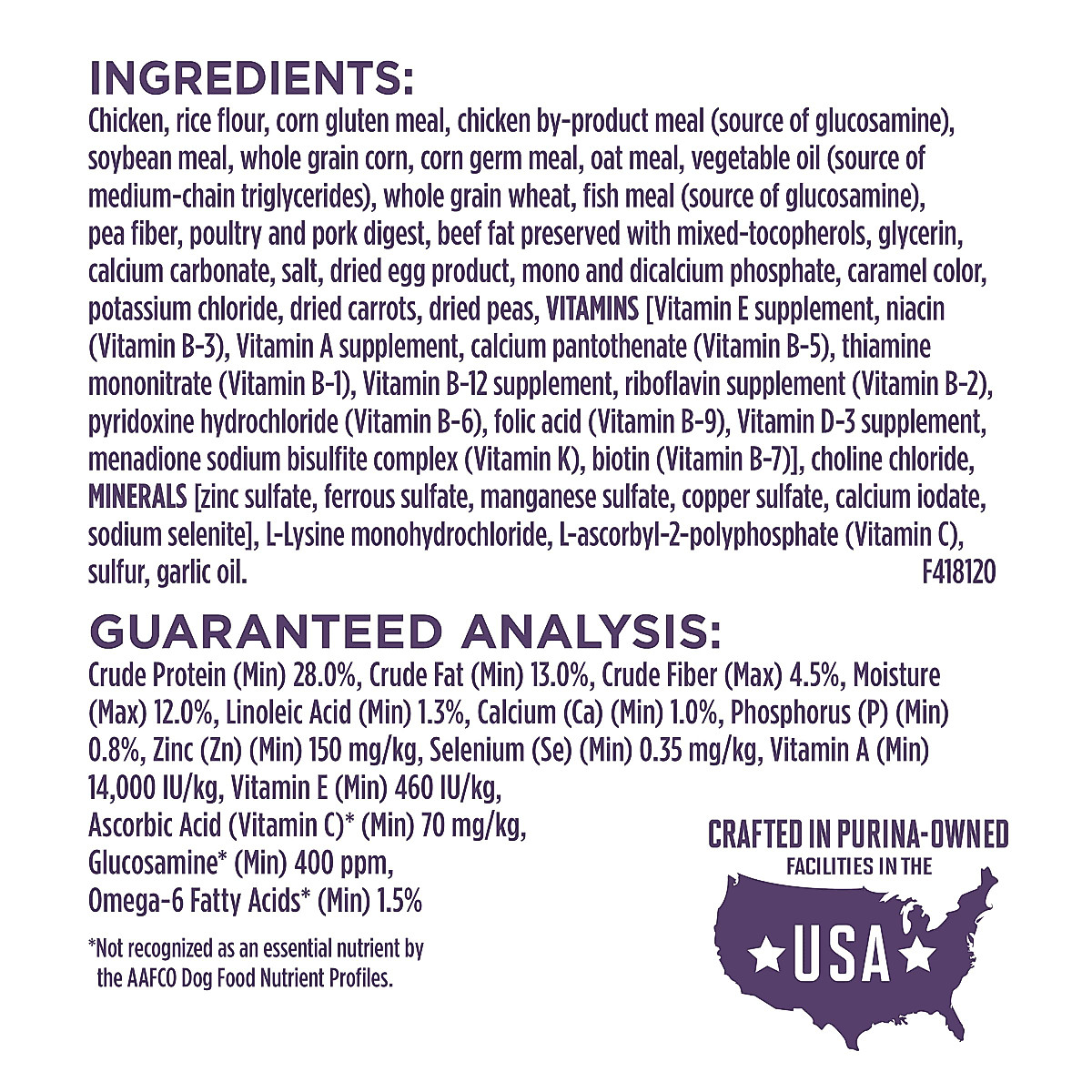 Purina ONE High Protein Dry Senior Dog Food Plus Vibrant Maturity Adult 7 Plus Formula - 8 lb. Bag