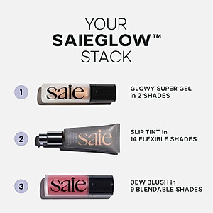 Saie Slip Tint SPF 35 Tinted Moisturizer - Light Coverage Moisturizer + Broad Spectrum Zinc Oxide Sunscreen with Hydrating Hyaluronic Acid - Shade Three (1.35 oz)