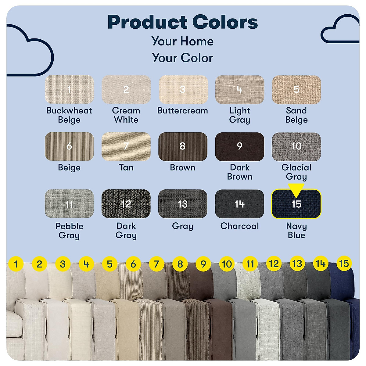 Serta Palisades 78" Track Arm Sofa, Easy Care Polyester, Soft Pillow Back, Pocket Coil Seat Cushions, Removable Covers, Loveseat or Couch for Small Spaces, Living Rooms or Bedrooms, Navy Blue