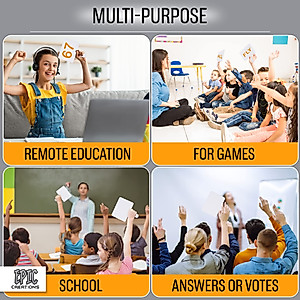 Epic Creations Dry Erase Paddles - 24 Pack 8.11 x 6.14 Inches - Double Sided Handheld Whiteboard - Dry Erase Signs - Hand Held White Board - Auction Paddles - White Board Paddles,Hand Dry Erase Board