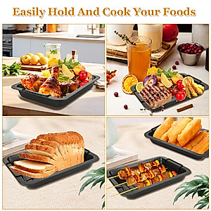 YAYODS 2 Pack Roasting Pan with Rack 11x15 Nonstick Turkey Roasting Pan for Oven, Roasting Pan for Turkey, Chicken, Veggies