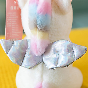 Ruzucoda Plush Unicorn Stuffed Animals with Wings Furry Plushies Unicorns Toys Dolls Decorations 10 Inches (Blue)