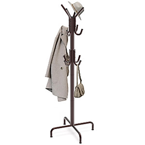 Simple Houseware Standing Coat and Hat Hanger Organizer Rack, Bronze