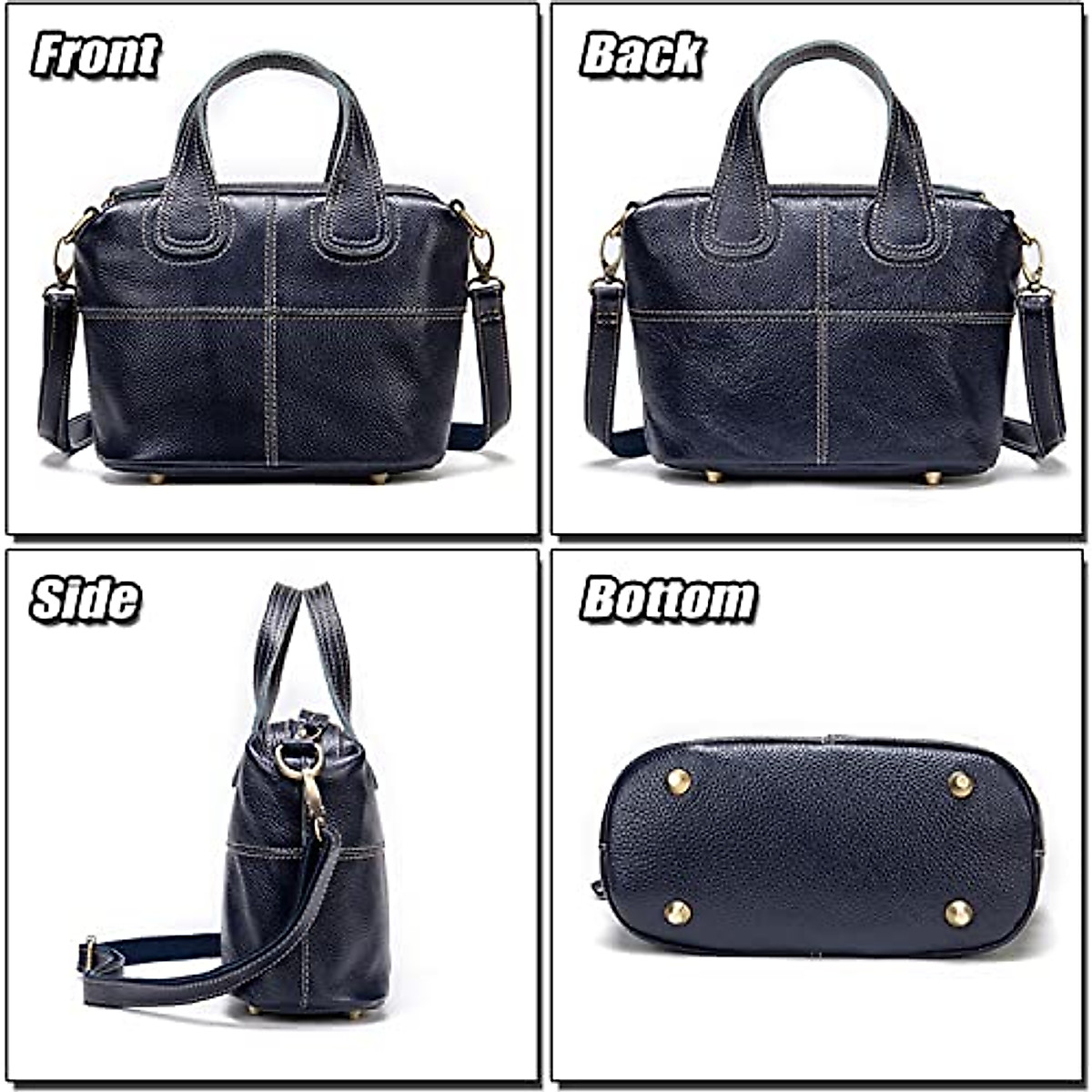 Top Grain Leather Hand Bag for Women, Classic Small Crossbody Shoulder Bag Purse, Ladies Small Tote Bags with Removable Strap