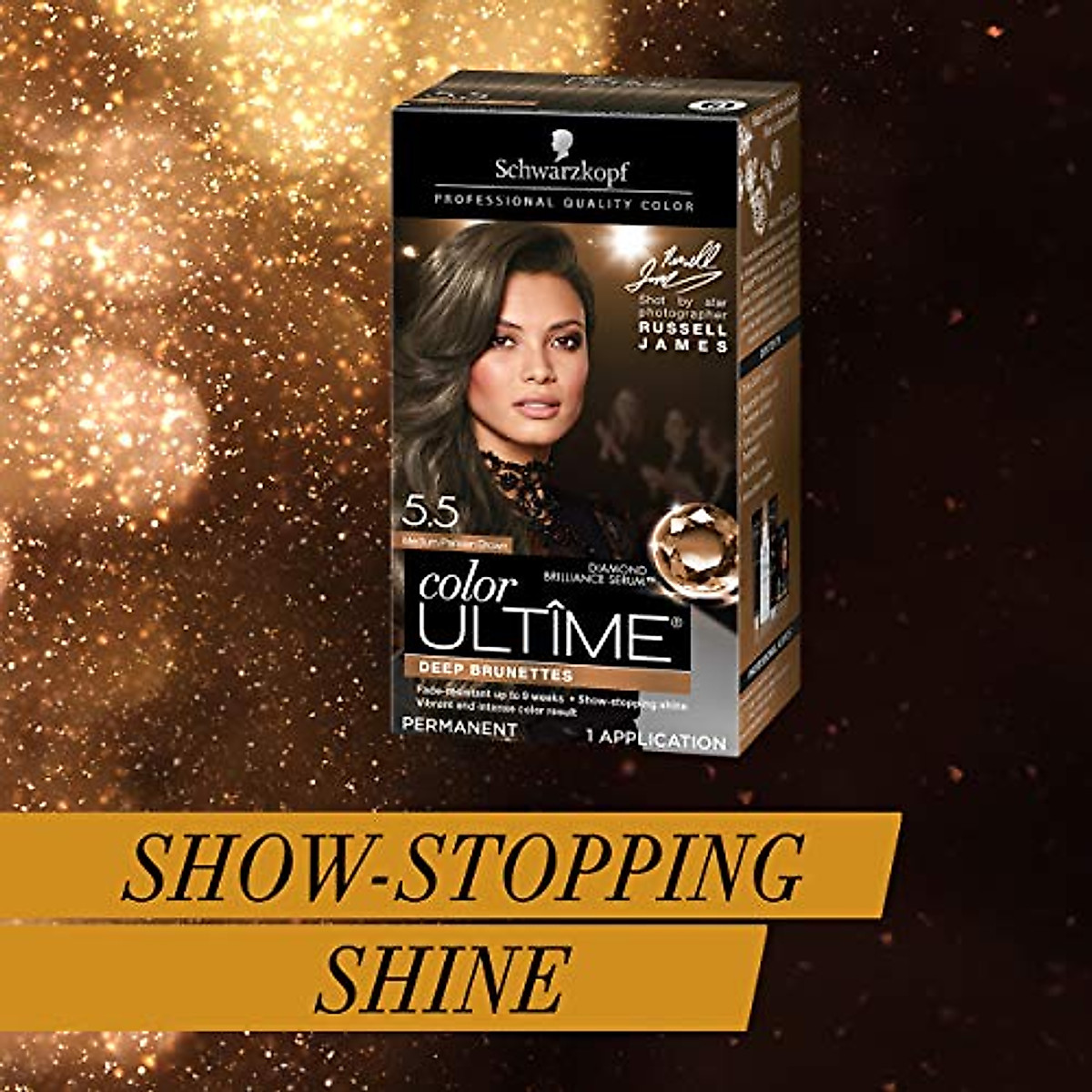 Schwarzkopf Color Ultime Permanent Hair Color Cream, 5.5 Medium Parisian Brown (Packaging May Vary)