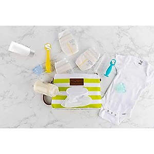 Bumco Diaper Clutch Bag and Mini Diaper Cream Spatula - Baby Travel Essential, Small Baby Bag with Wipes Dispenser, BPA-Free Butt Spatula Baby, Mini Diaper Cream Applicator with Case, Baby Essentials