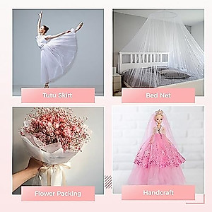 Gold Glitter Sequin Tulle Fabric Star Moon Tutu Skirt Dress Sewing, 63" x 11 Yard Birthday Ribbon Wedding Veil Backdrop Decoration Gauze