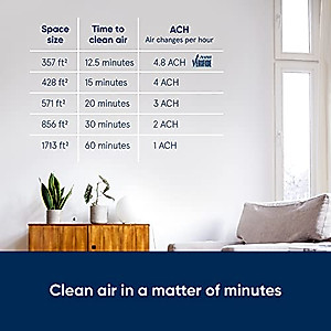 BLUEAIR Air Purifier Large Room, Table Top Air Cleaner for Dust Pet Dander Smoke Mold Pollen Bacteria Virus Allergen, Odor Removal, Home Bedroom Living Room, Alexa, Auto, HEPASilent, DustMagnet 5410i