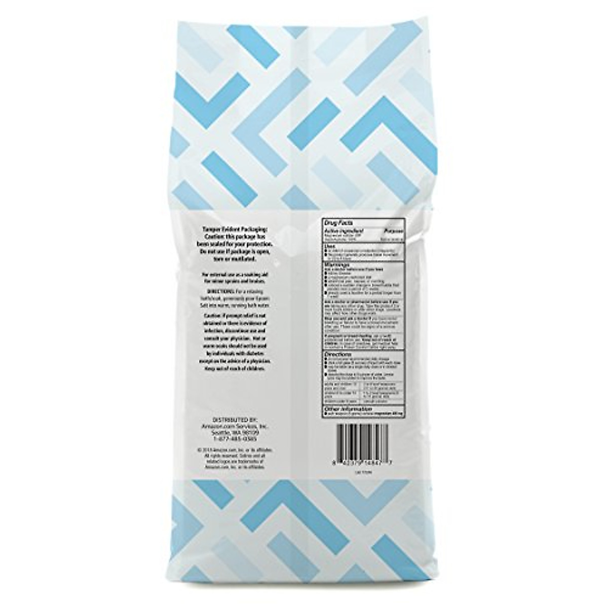 Amazon Brand - Solimo Epsom Salt Soak, Magnesium Sulfate USP, Unscented, 8 pound (Pack of 3)