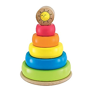 Early Learning Centre Wooden Stacking Rings, Hand Eye Coordination, Problem Solving, Kids Toys for Ages 12 Month, Amazon Exclusive