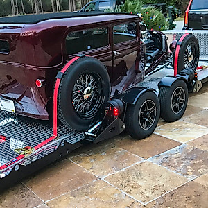 Mac's Tie-Downs Tire Block Strap Pack - E-Track Option - Blue