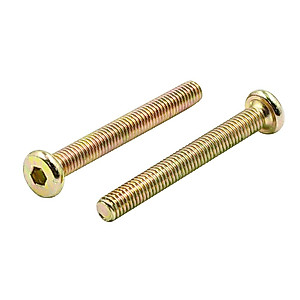 Mecion 10 Pcs Crib Screws M6 x 50mm Zinc Plated Hex Socket Head Cap Screws for Beds Headboards Chairs Furniture