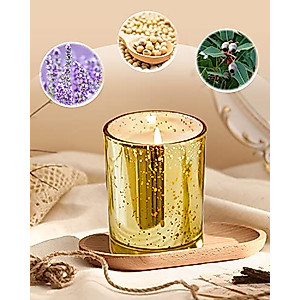 Candles for Lavender Home Scented: Premium Jar Candles Aromatherapy Lavender Eucalyptus, Scented Candles for Women to Relieve Stress, Soy Candles AS Gifts All Natural (6 oz 36 Hour Burn)