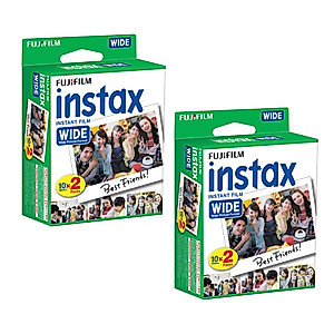 Fujifilm Instax Wide Instant Film (40 Shots) + Photo Frames – Instax Wide Film Bundle