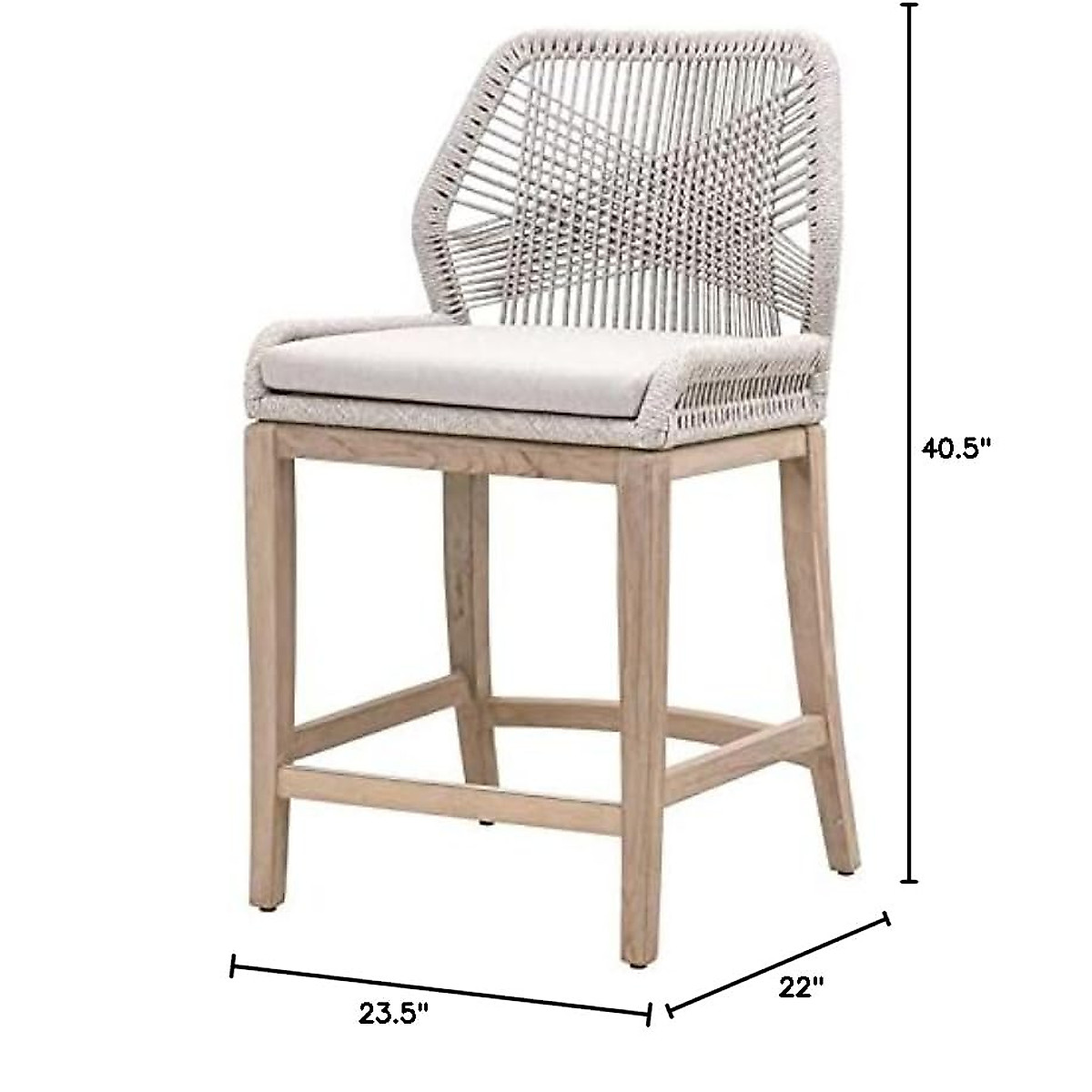 Star International Furniture Woven Loom 26" Fabric Outdoor Counter Stool - Gray