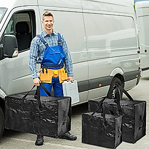 6 Packs Heavy Duty Extra Large Organizer Storage Bag Moving Bag with Strong Handles and Zippers for Moving, Travelling, Christmas Decoration Storage (Black,65 x 30 Inch, 24 x 16 Inch, 12 x 12 Inch)