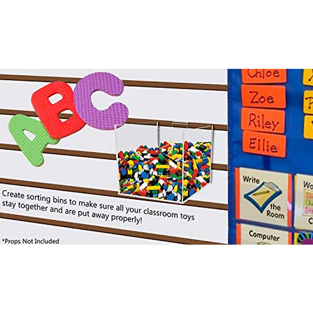 Marketing Holders Slatwall 5 Inch Square Bin Hanging 5 Sided Cube Premium Acrylic Storage Box Garages Boutiques Candy Movie Theatres Cups Shot Glasses