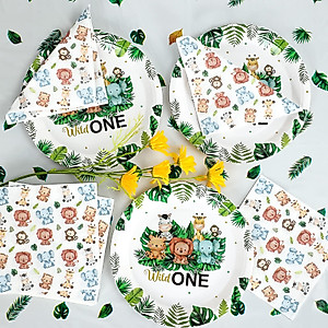 Sage Green Baby Shower Decorations Neutral Balloon Garland Kit Baby Boxes Paper Plates Napkins Tablecloth Satin Backdrop Baby Shower Decorations Party Supplies (Jungle Safari theme)