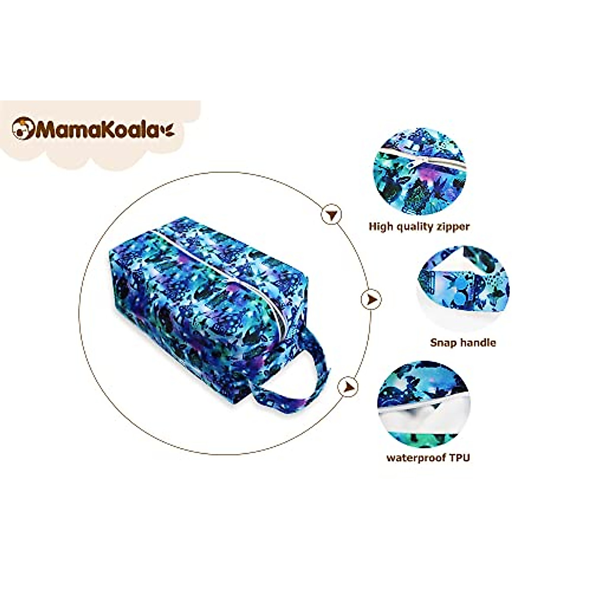 Mama Koala Waterproof Diaper Pods for Baby Items, Cloth Diapers, Swimsuits, Travel, Gym Clothes, Beach, Pump Parts, Toiletries, 2 Pack (D002)