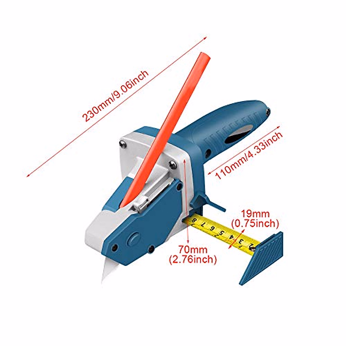 PUXING Gypsum Board Cutting Device, All-in-one Drywall Cutting Hand Tool with Measuring Tape and Utility Knif e, Measure and Mark Wood for Measure, Mark and Cut Drywall, Wood, etc