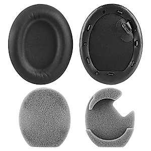 Geekria QuickFit Replacement Ear Pads for Sony WH-1000XM4 Wireless Headphones Ear Cushions, Headset Earpads, Ear Cups Repair Parts (Black)