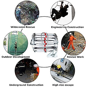 FGQCBBYC Emergency Fire Escape Ladder 2-6 Storey, Flame Resistant Rope Ladder Portable Aluminum Alloy Soft Ladder, Fire Ladder for Indoor or Outdoor Play Set,Tree House, Playground,26FT/8M