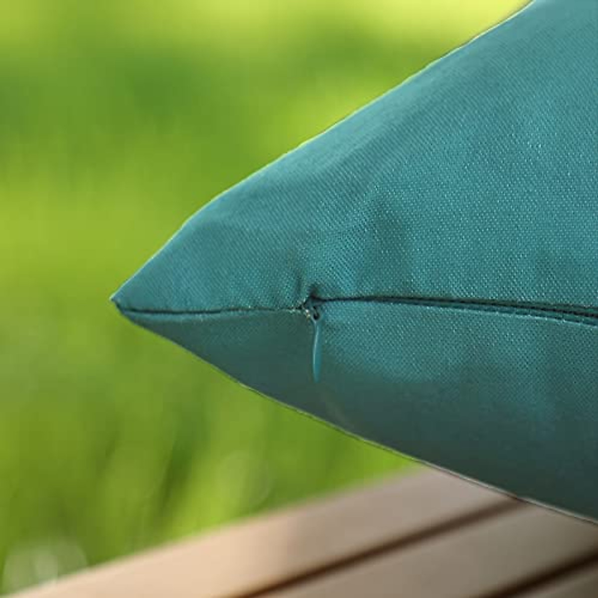 KRINGSIA Pack of 2, Unwind Outdooor Waterproof Throw Pillow Covers, Square Decorative Garden Cushion with Quotes & Sayings for PatioTent Couch (18x18 inch, Turquoise)