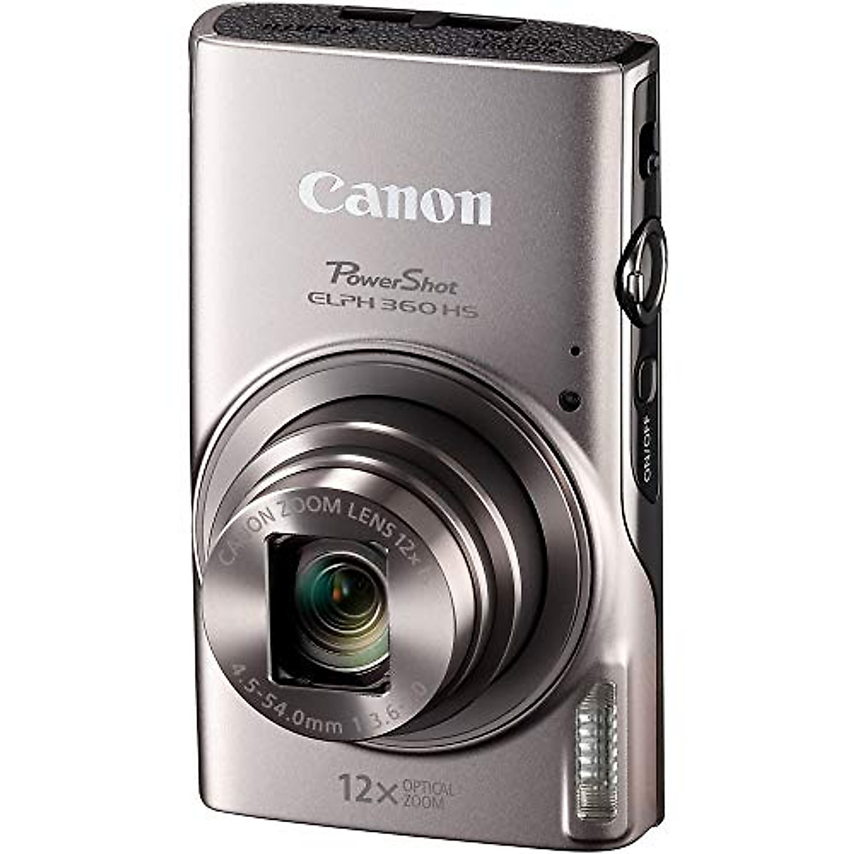 Canon PowerShot ELPH 360 HS Digital Camera (Silver) (1078C001) + 2 x 64GB Memory Card + 2 x NB11L Battery + Case + Card Reader + Corel Photo Software + HDMI Cable + Flex Tripod + More (Renewed)