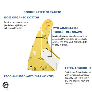 Sarvoza Baby Bandana Drool Bibs 10pcs - Absorbent Organic Cotton Baby Bandana Bibs with Safe Nickel Free Snaps - Drooling Baby Bibs for Boy and Girl