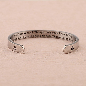 TGBJE Coworker Leaving Gift Going Away Gift Shithole Thanks A Lot Bitch Keychain Goodbye Gift For Her (bitch bracelet)