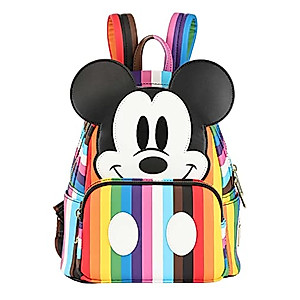 Loungefly Mickey Mouse Pride Backpack, Rainbow Flag Bag, Pride Bags for LGBT Pride Month, Rainbow Striped Gifts & Accessories