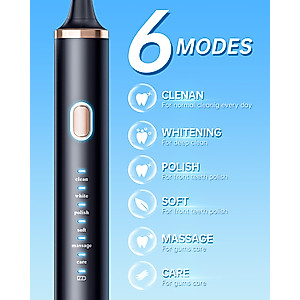 Aneebart Sonic Electric Toothbrush 2 Pack，Electric Toothbrush for Adults，Travel Electric Toothbrush Includes 12 Brush Heads，IPx8 Waterproof （Black & White ）