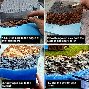 Warmtree Miniature bark Diorama Materials Miniature Terrain for Diorama Supplies Mini Model Military Scene Railway Fairy Garden Diorama Scenery Landscape