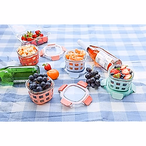 Ello Duraglass Glass Meal Prep Sets Leak-Proof Glass Food Storage Containers with Airtight BPA-Free Plastic Lids, Dishwasher, Microwave, and Freezer Safe