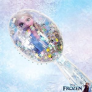Frozen 2 Girls Snowflake Confetti Hair Brush, Silver - Ages 3+