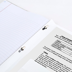 Five Star 2 Pocket Folder, Stay-Put Folder, Plastic Colored Folders with Pockets & Prong Fasteners for 3-Ring Binders, 8-1/2" x 11", White (72494)